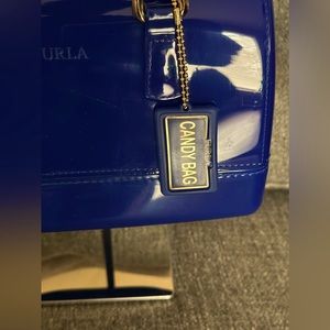 Furla | Bags | Nwt Furla Blue Glossy Rubber Mini Candy Satchel | Poshmark